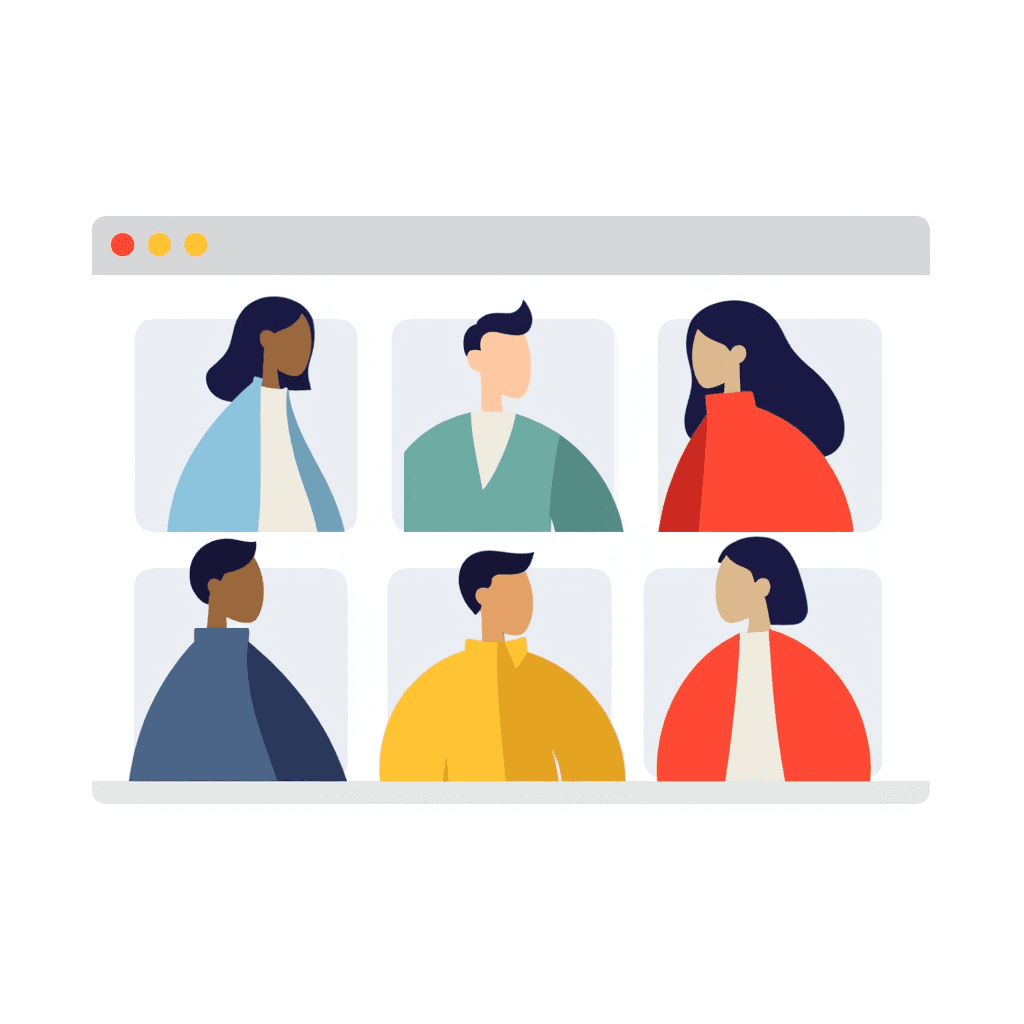 group of people having a online meeting